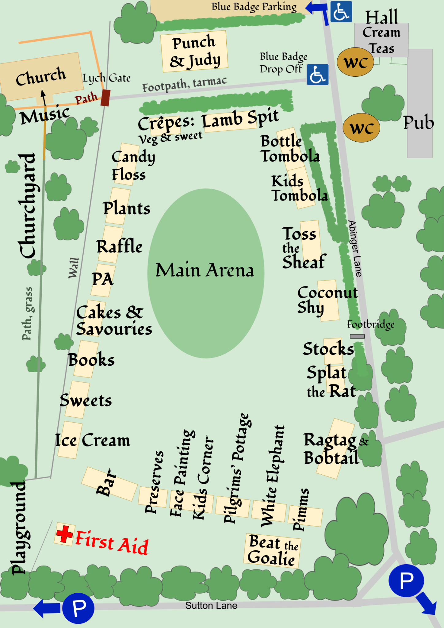 Plan of Fair – Abinger Medieval Fair
